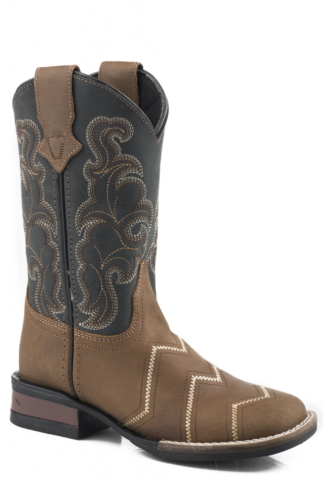 Roper Kids Brown Leather Vamp With Black Shaft Boots– StateLineTack