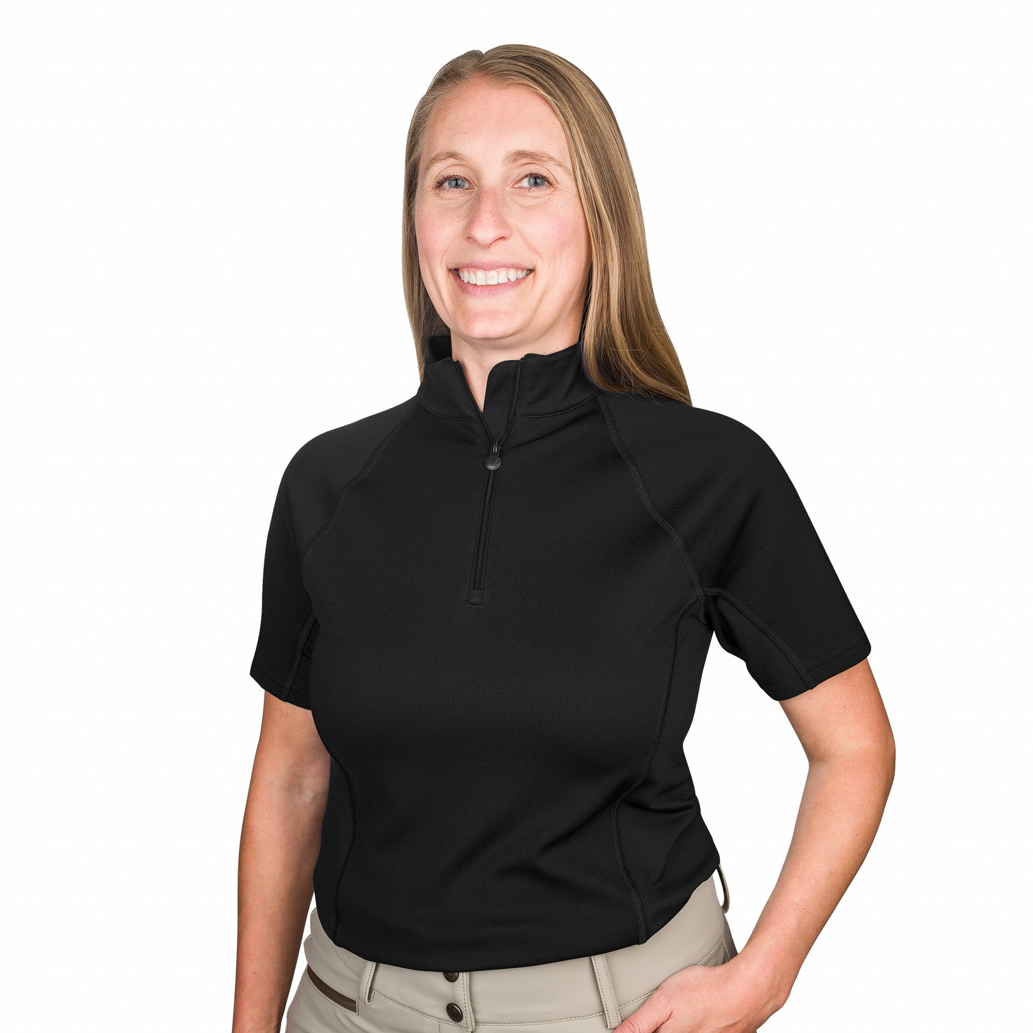 Ovation Ladies Quarter Zip Short Sleeve Sun Shirt– StateLineTack