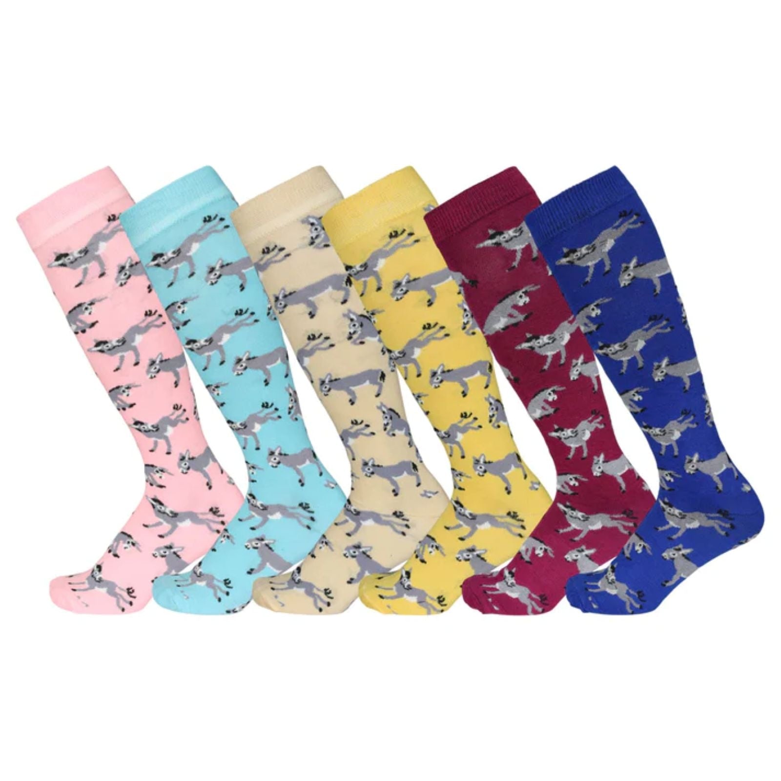 AWST Int'l Ladies Playful Donkeys Knee Socks - 6-pack– StateLineTack