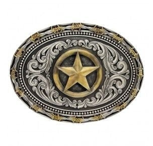Rope/Barb Wire Impress Lone Star Buckle Brn– StateLineTack